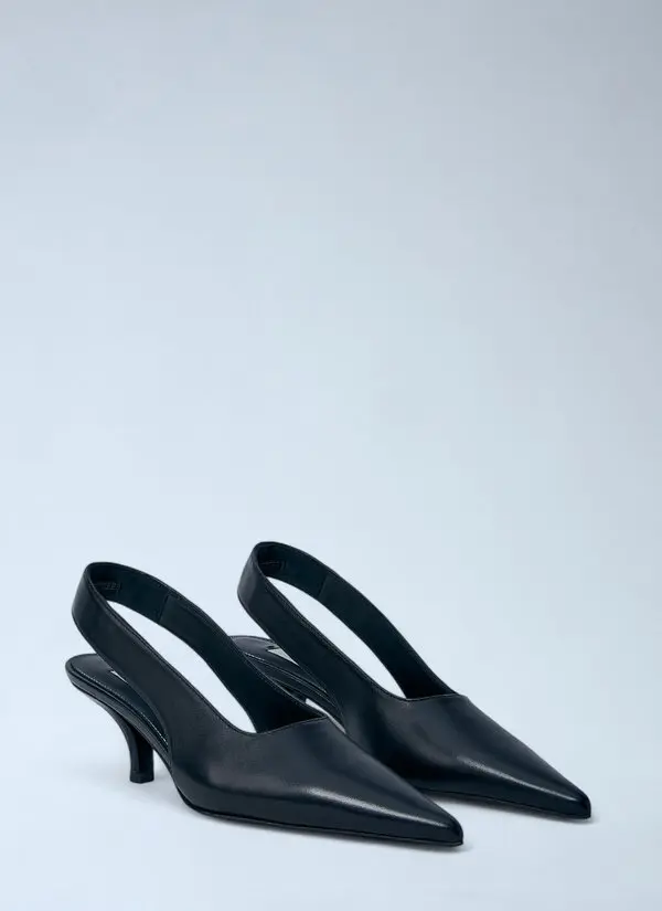 TOTEME Classic Leather Slingback Heels - Black
