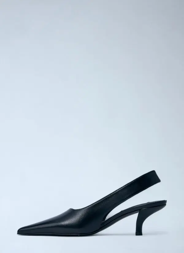 TOTEME Classic Leather Slingback Heels - Black