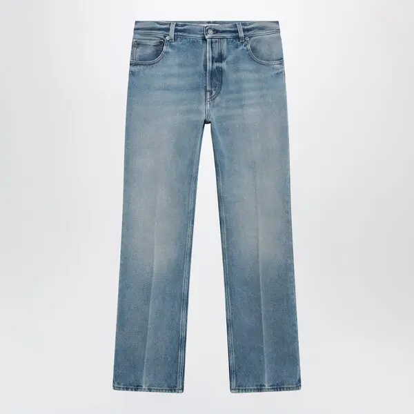 Miu Miu Light Washed Denim Trousers - Blue