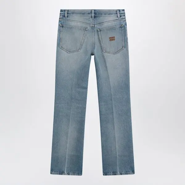 Miu Miu Light Washed Denim Trousers - Blue