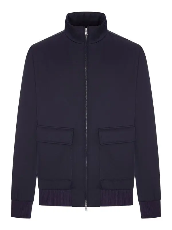 Herno Wool-blend Zip-up Bomber Jacket - Blue
