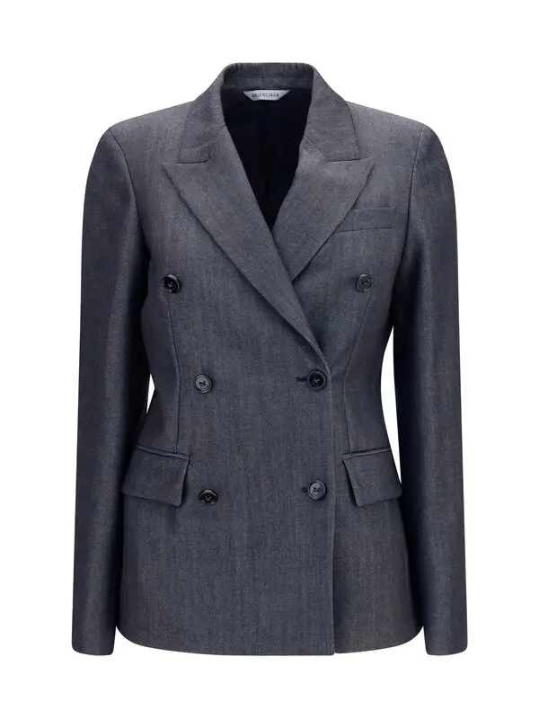 Balenciaga Double-breasted Wool Blazer - Gray