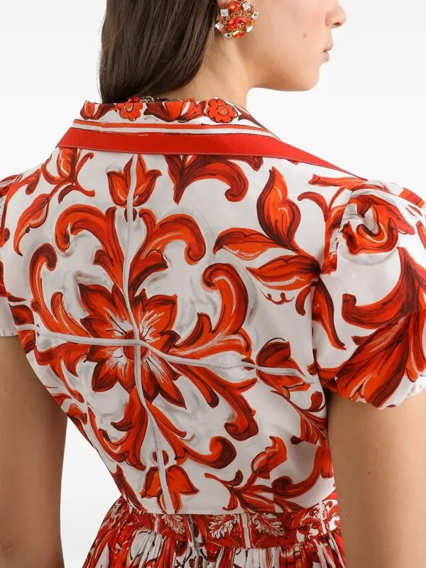 Dolce & Gabbana Maiolica Print Cotton Shirt - Multicolor