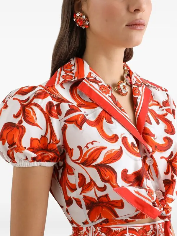 Dolce & Gabbana Maiolica Print Cotton Shirt - Multicolor