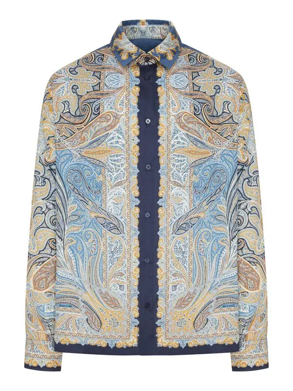 Etro Printed Cotton Shirt With Paisley Pattern