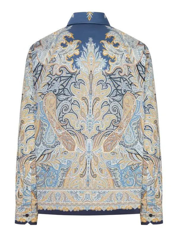 Etro Printed Cotton Shirt With Paisley Pattern - Blue