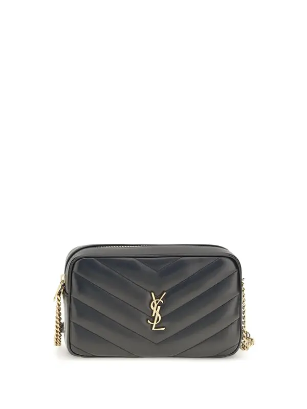 Saint Laurent Loulou Matelassé Leather Crossbody Bag - Black