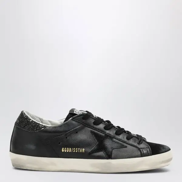 GOLDEN GOOSE Super-star Low Trainer With Rhinestones - Black