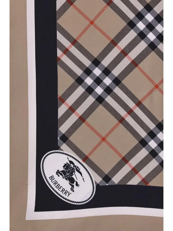 Burberry Silk Check Scarf - Cream