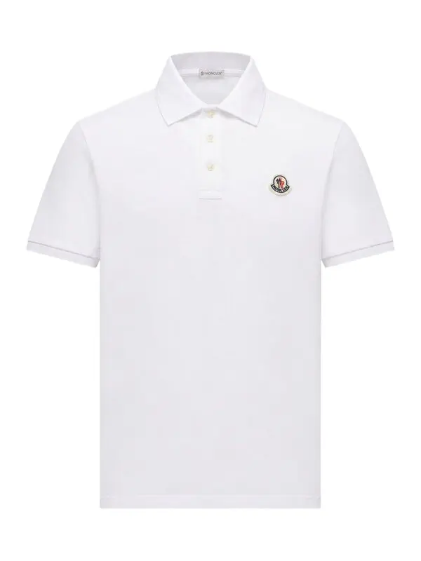 Moncler Cotton Piquet Polo Shirt With Logo Patch