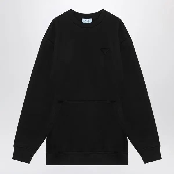 Prada Short Plush Dress With Logo Triangle