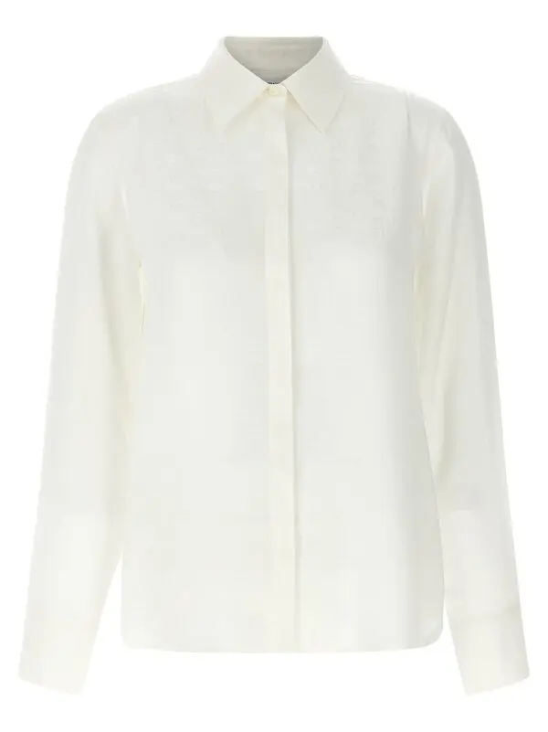 FERRAGAMO Monogram Silk Shirt - White