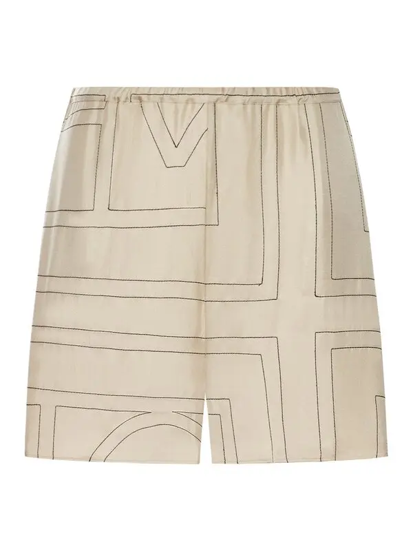 TOTEME Monogram Silk Shorts