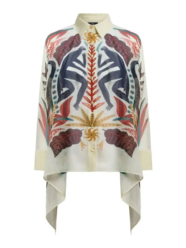 Etro Printed Seersucker Shirt - Yellow