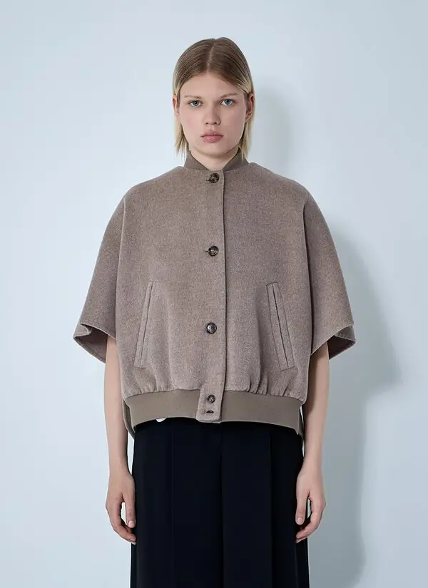 Max Mara Cashmere Logo Motif Poncho