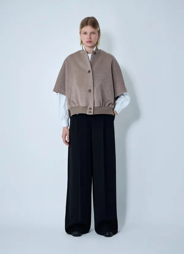 Max Mara Cashmere Logo Motif Poncho