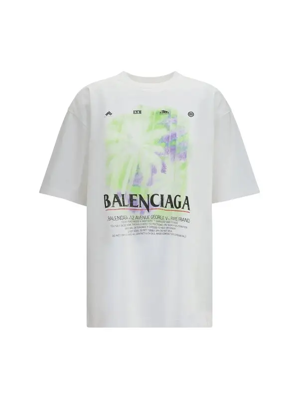 Balenciaga Printed Cotton T-shirt - White