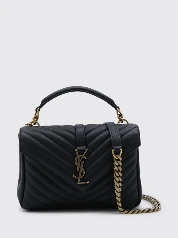 Saint Laurent College Chevron Quilted Leather Bag