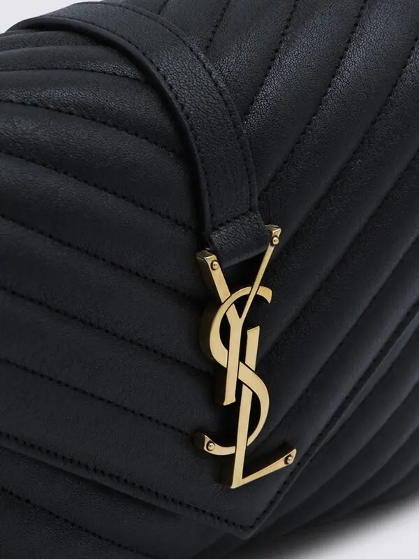 Saint Laurent College Chevron Quilted Leather Bag