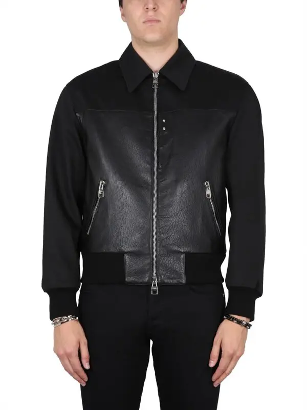Alexander McQueen Leather Bomber Jacket