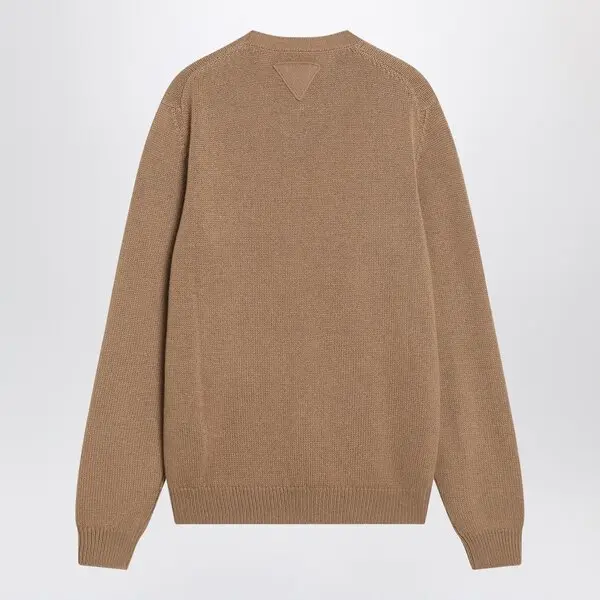 Prada Camel-coloured Cardigan In Cashmere