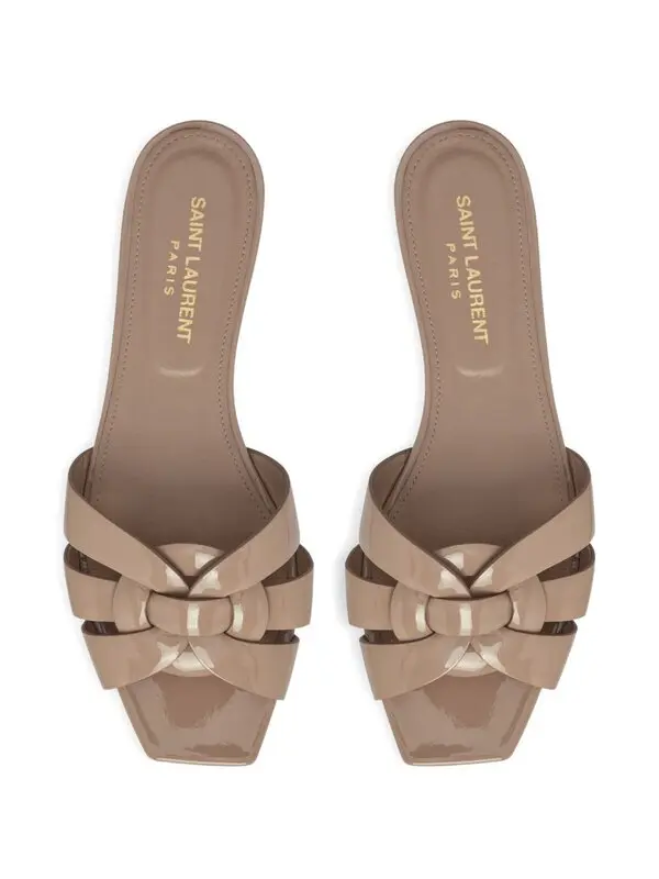 Saint Laurent Tribute Nu Pieds Leather Flat Sandals - Multicolor