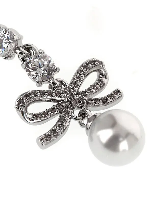 SELF-PORTRAIT Bow Crystal Charm' Earrings