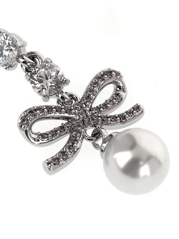 SELF-PORTRAIT Bow Crystal Charm Earrings