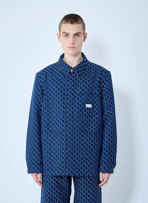 Gucci Cotton Jacquard Jacket With Gg Shadow