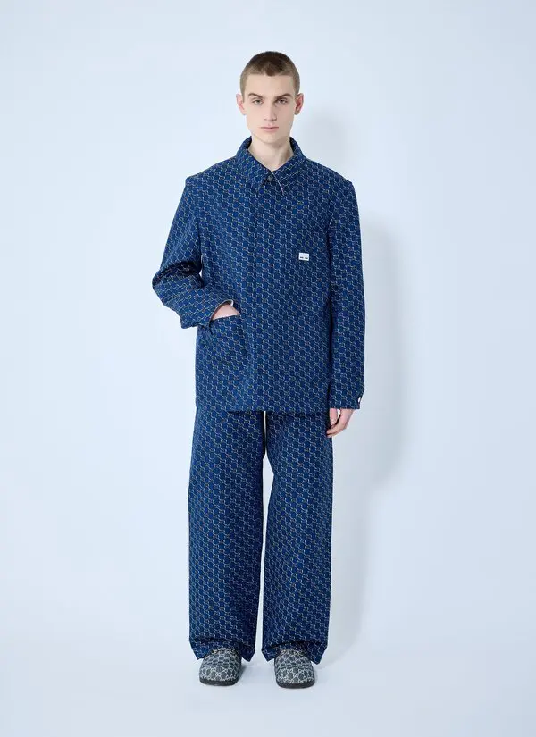 Gucci Cotton Jacquard Jacket With Gg Shadow