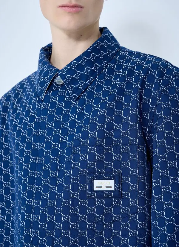 Gucci Cotton Jacquard Jacket With Gg Shadow