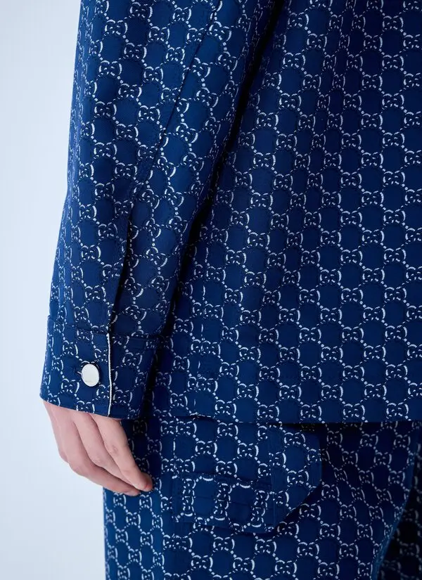 Gucci Cotton Jacquard Jacket With Gg Shadow