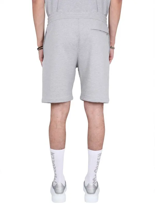 Alexander McQueen Bermuda Shorts With Graffiti Logo Print