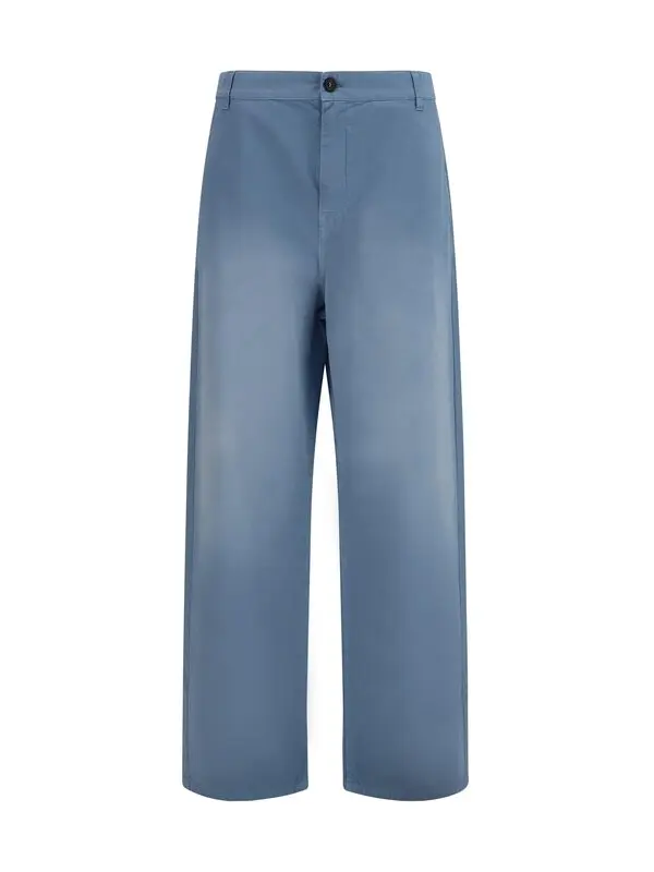 Miu Miu Garment-dyed Wide-leg Pants - Blue