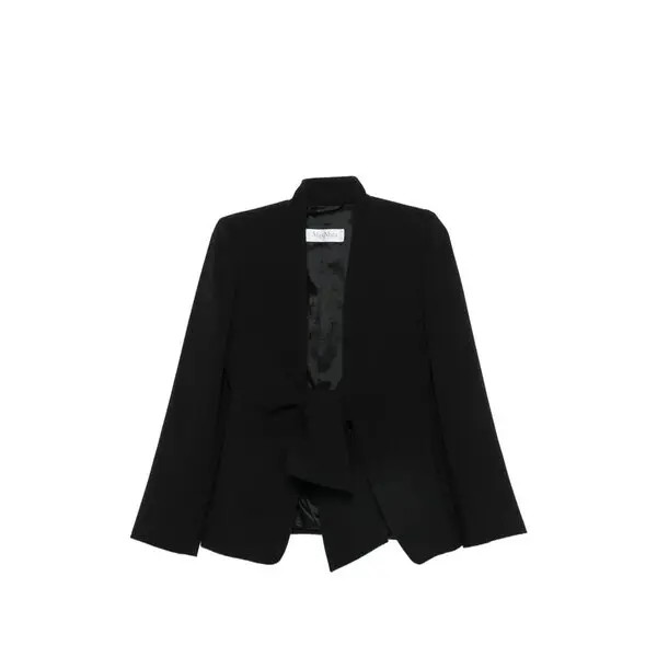 Max Mara Tie Detailed Fitted Blazer Jacket