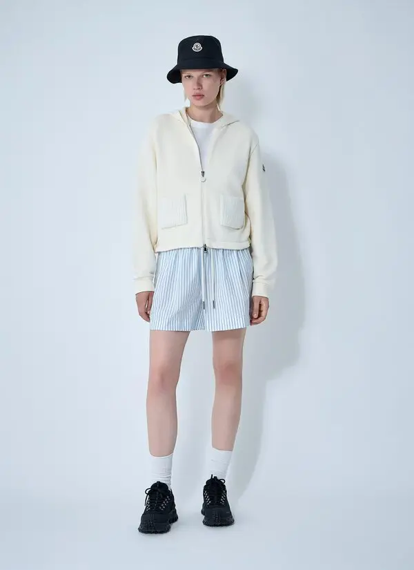 Moncler Striped Shorts - White