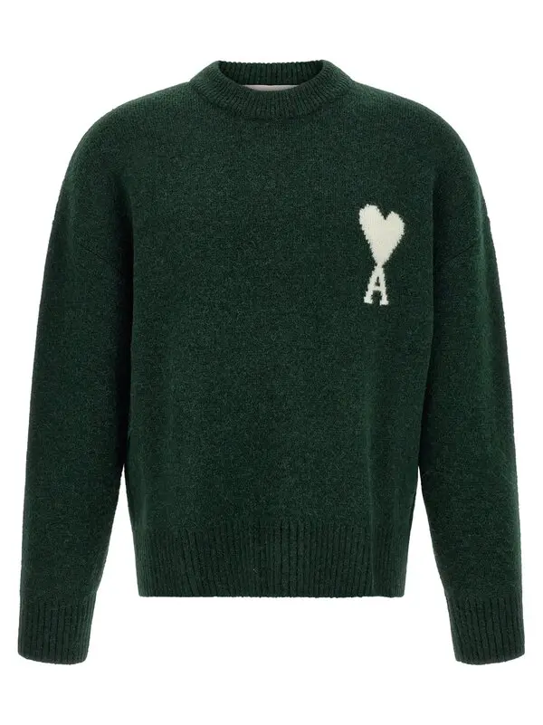 AMI Paris De Coeur Sweater - Green