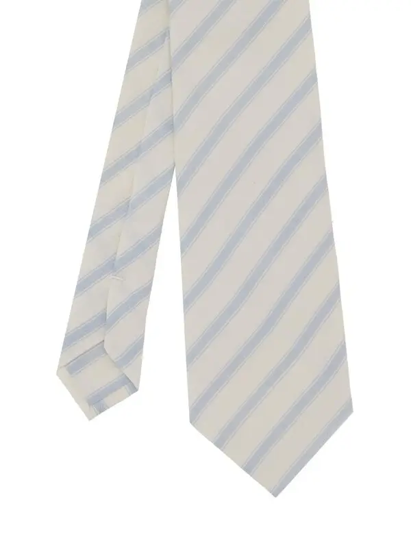 Saint Laurent Silk Diagonal Stripe Neck Ties - Multicolor