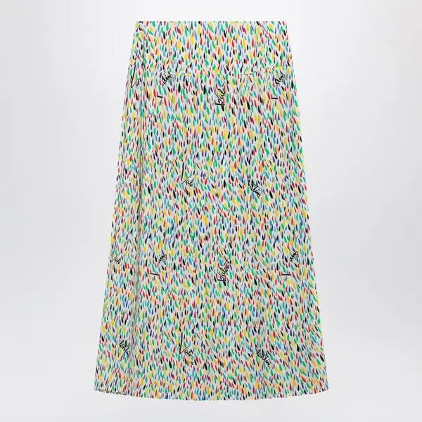 Valentino Garavani Multicolored Pleated Silk Midi Skirt - Multicolor