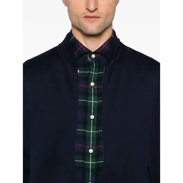 Brunello Cucinelli Jersey Texture Zip Up Sweatshirt - Blue