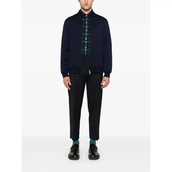 Brunello Cucinelli Jersey Texture Zip Up Sweatshirt - Blue
