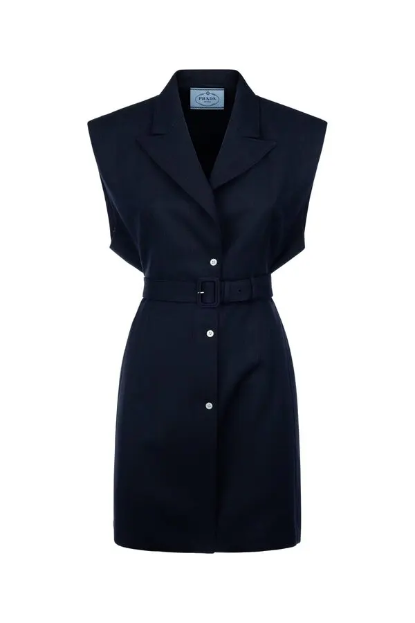 Prada Belted Sleeveless Blazer Dress - Multicolor