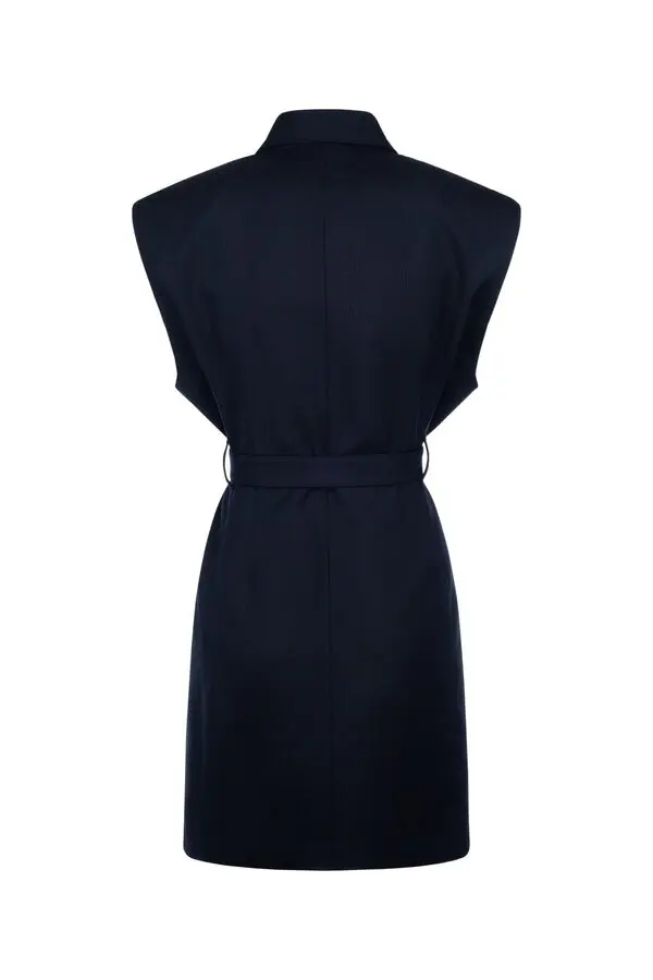 Prada Belted Sleeveless Blazer Dress - Multicolor