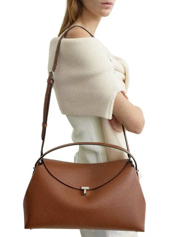 TOTEME T-lock Handbag In Grained Leather - Multicolor