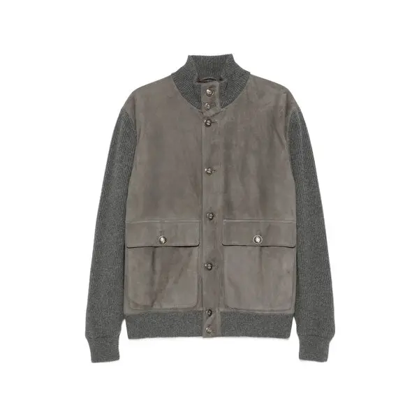 Brunello Cucinelli Grey Jackets Leather Jackets