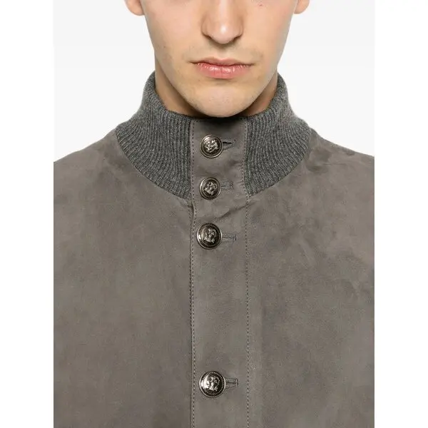 Brunello Cucinelli Grey Jackets Leather Jackets