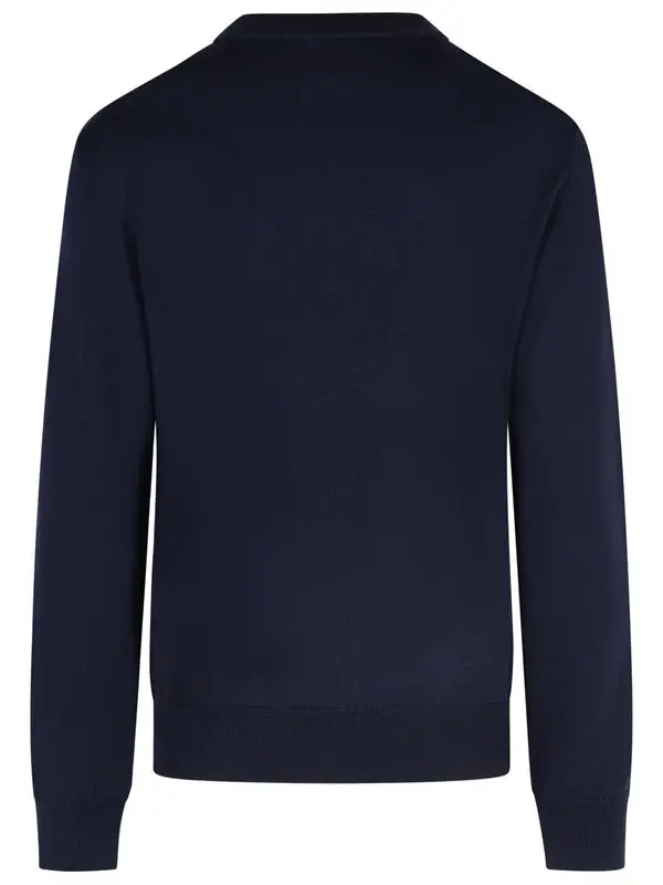 Balmain Navy Merino Wool Sweater