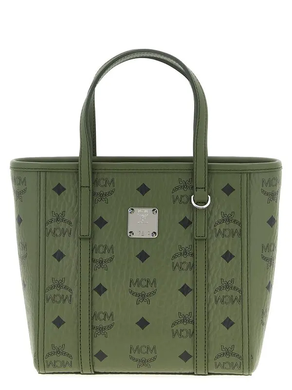 Mcm Visetos Monogram Shopping Bag - Green