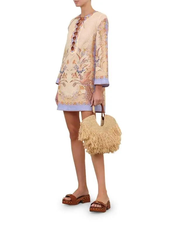 Zimmermann Indra Linen Mini Tunic Dress - Multicolor