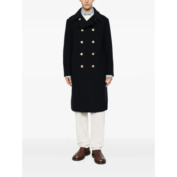 Brunello Cucinelli Cashmere Double-breasted Overcoat - Blue